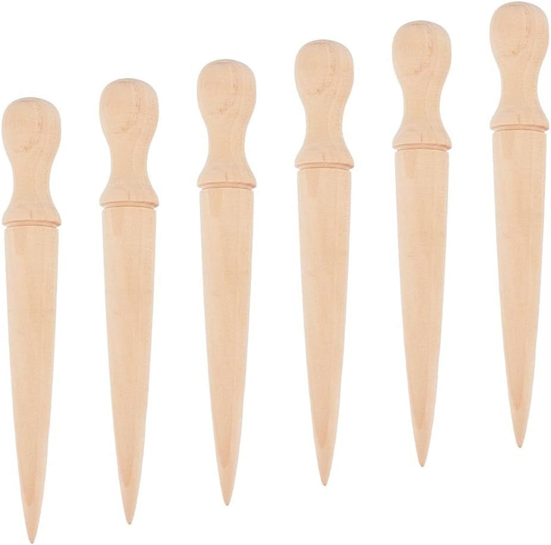 6 Pcs Wooden Hole Punch for Seeds Plant Garden Dibber Yard Tool Bulb ...