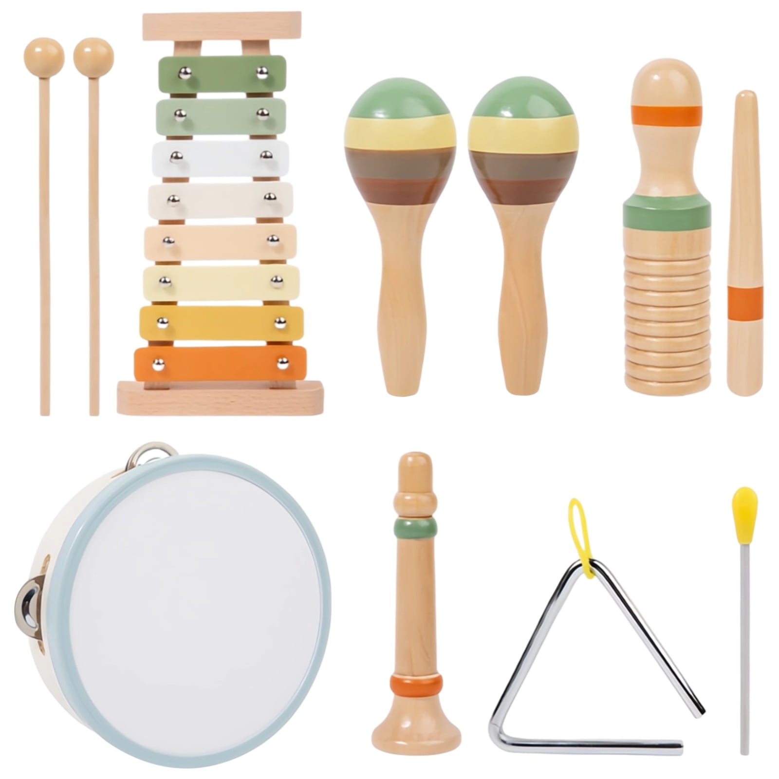 6 Pcs Wooden Percussion Instruments Set, Musical Instruments for little ...