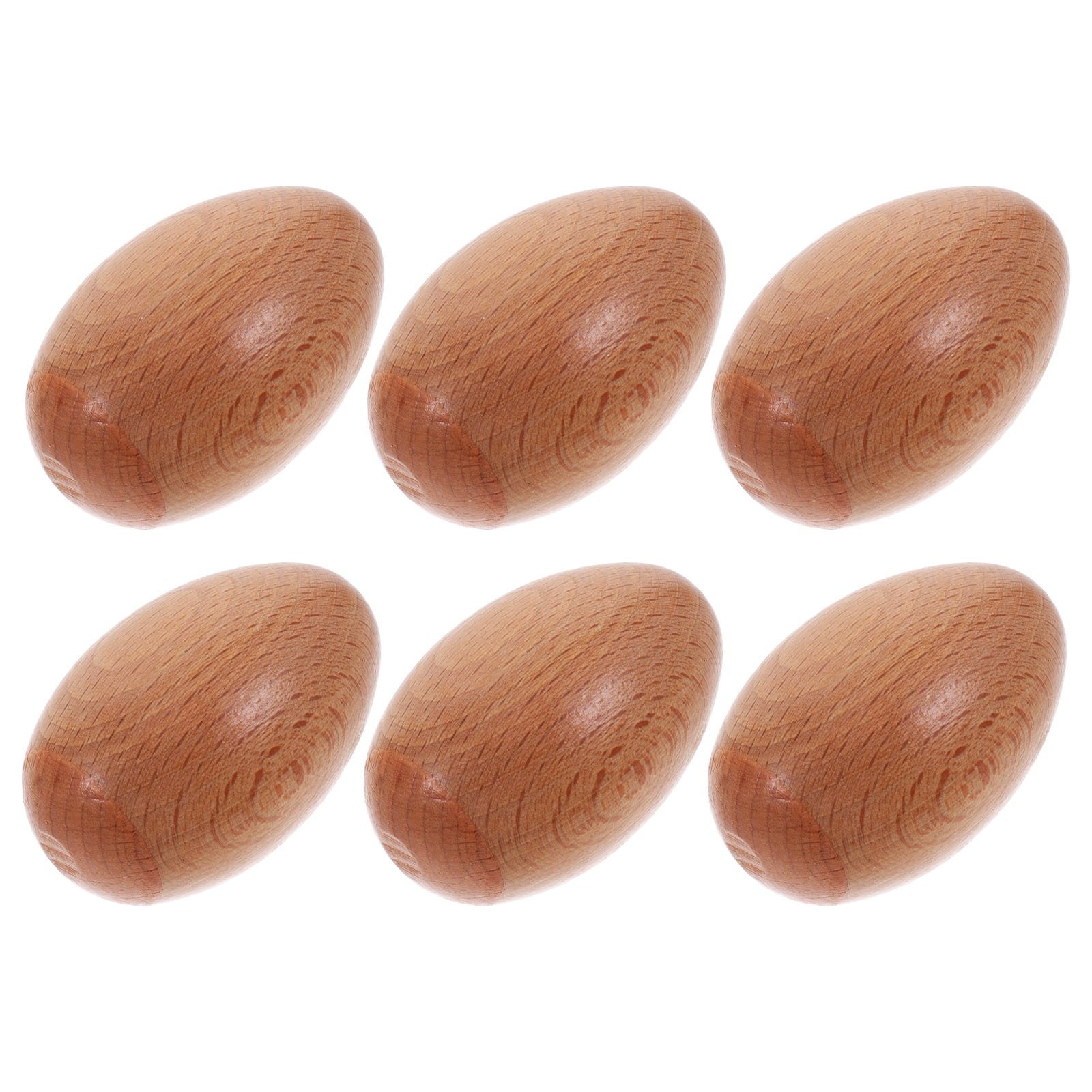 FENGGUIQU 6pcs Assorted Color Beech Wood Musical Eggs Baby Instrument ...