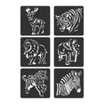 6 Pcs Zoos Theme Art Templates Drawing Stencils Templates Painting ...
