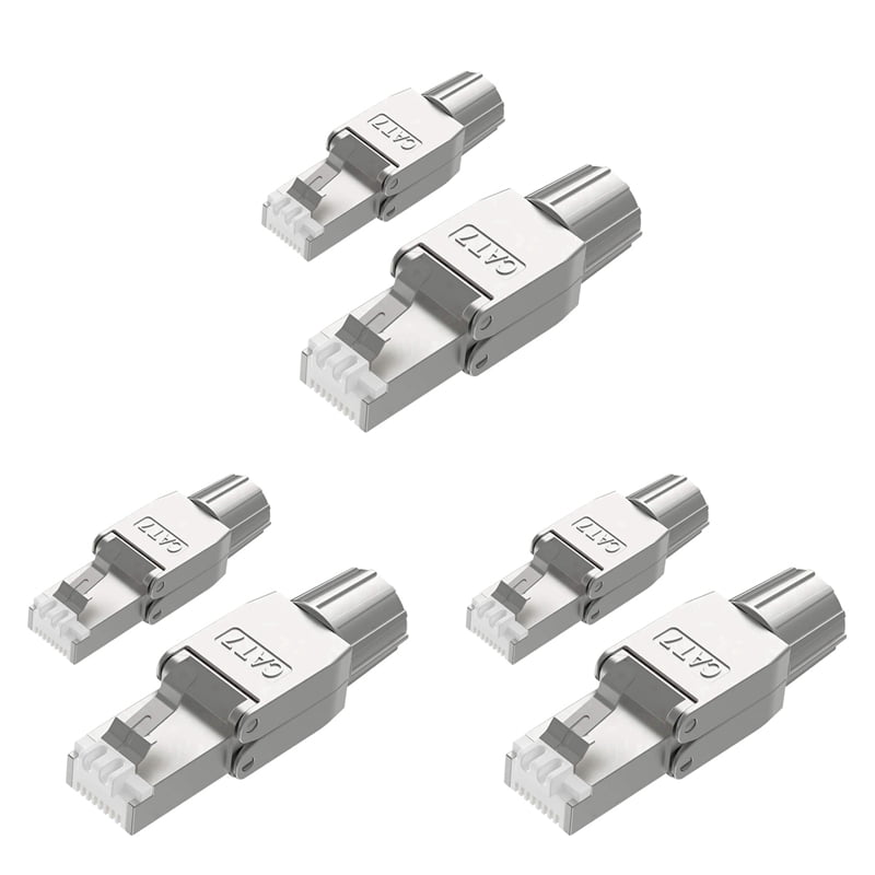 6 Pcs for RJ45 CAT7 Connectors Tool Free Shielded Toolless Modular ...