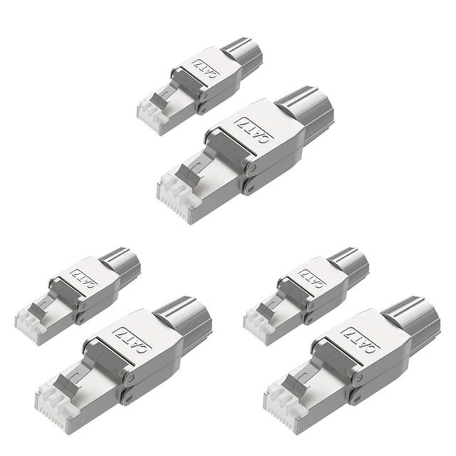 6 Pcs for RJ45 CAT7 Connectors Tool Free Shielded Toolless Modular ...
