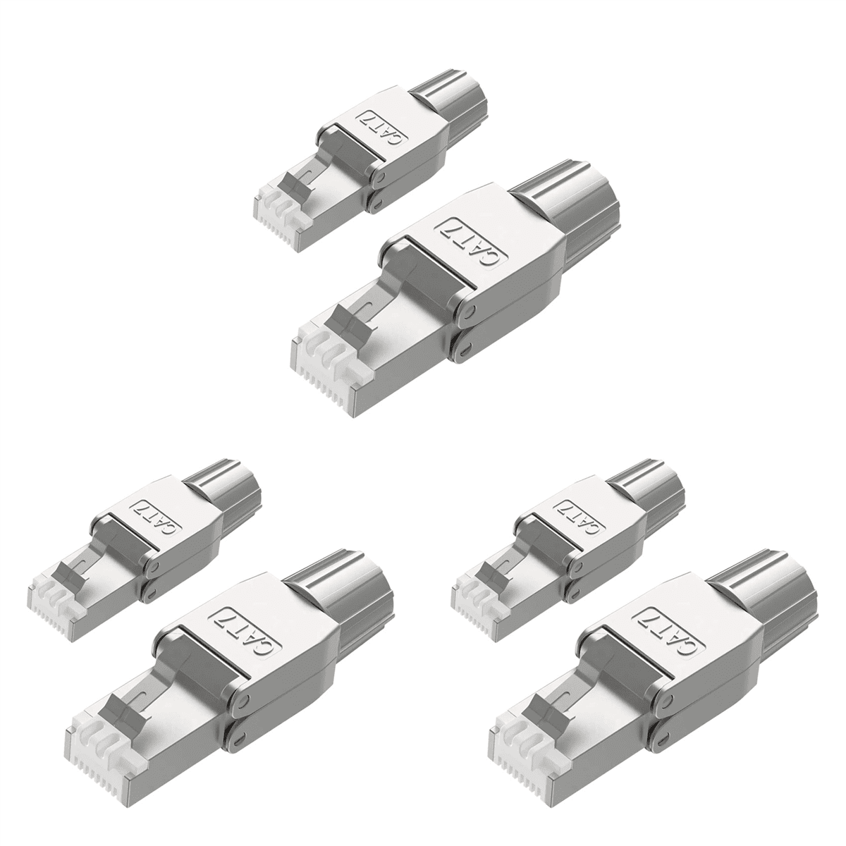 6 Pcs for RJ45 CAT7 Connectors Tool Free Shielded Toolless Modular ...