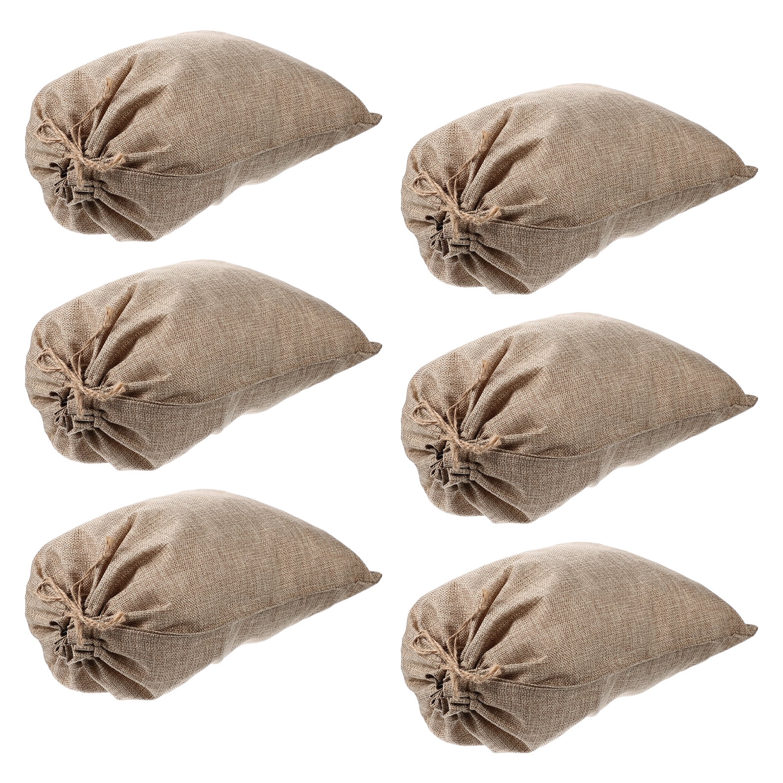 6 Pcs with Drawstring Burlap Bag Potato Bags Large Vegetable Storage ...