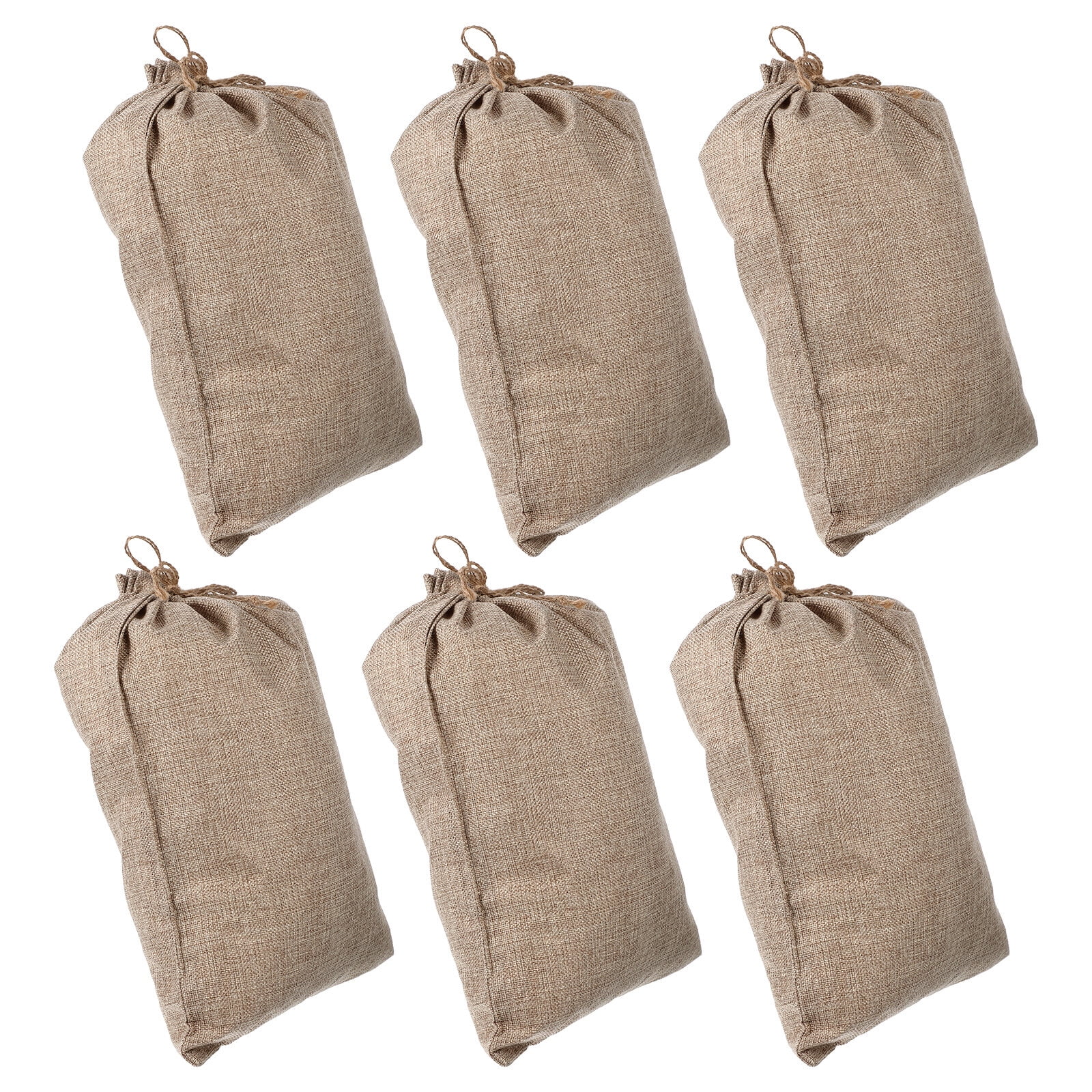 6 Pcs with Drawstring Burlap Bag Pouches Vegetable Bags Linen Organizer ...