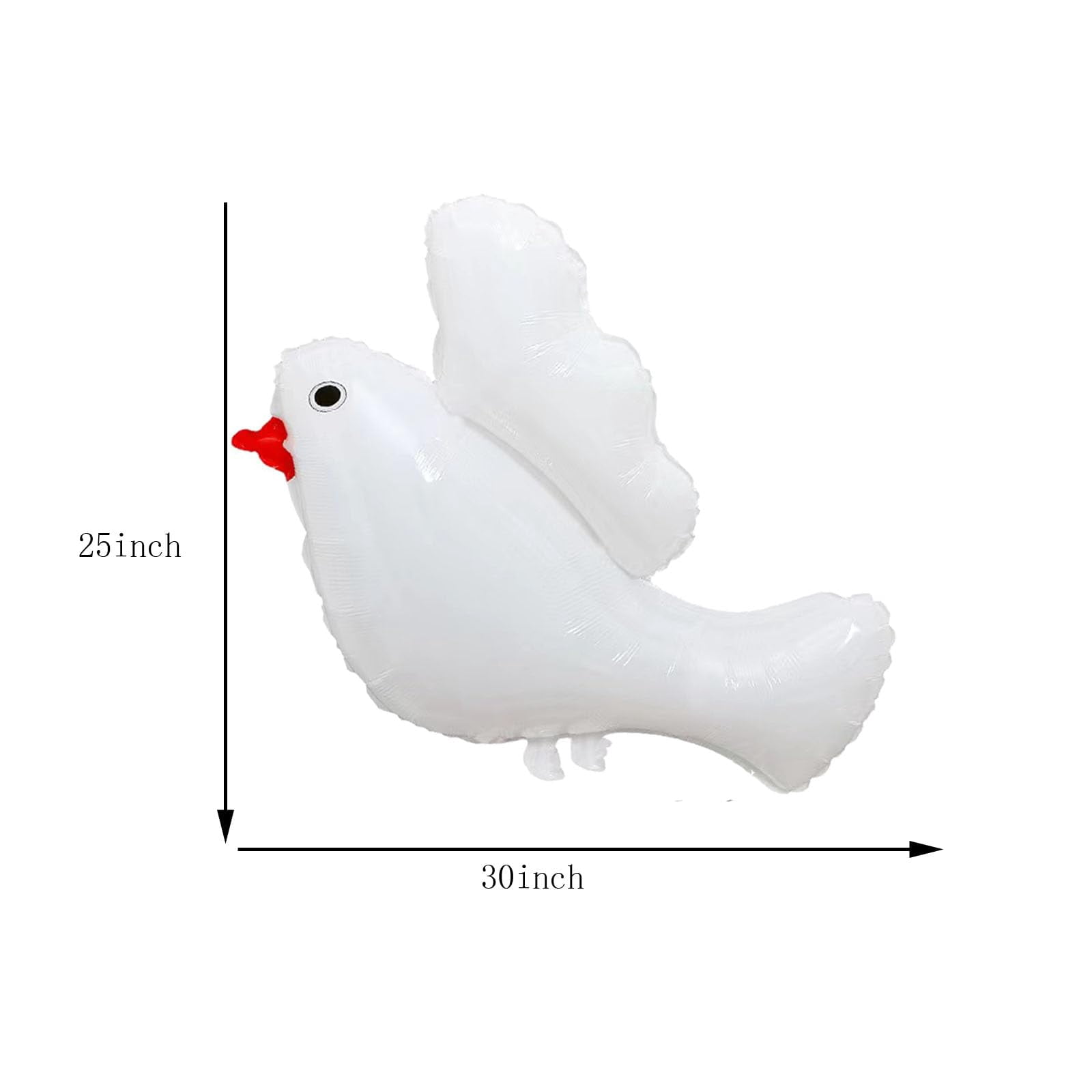 6 Peace Dove AJH3 Mylar Balloons - White Memorial Pigeon Bird Balloons ...