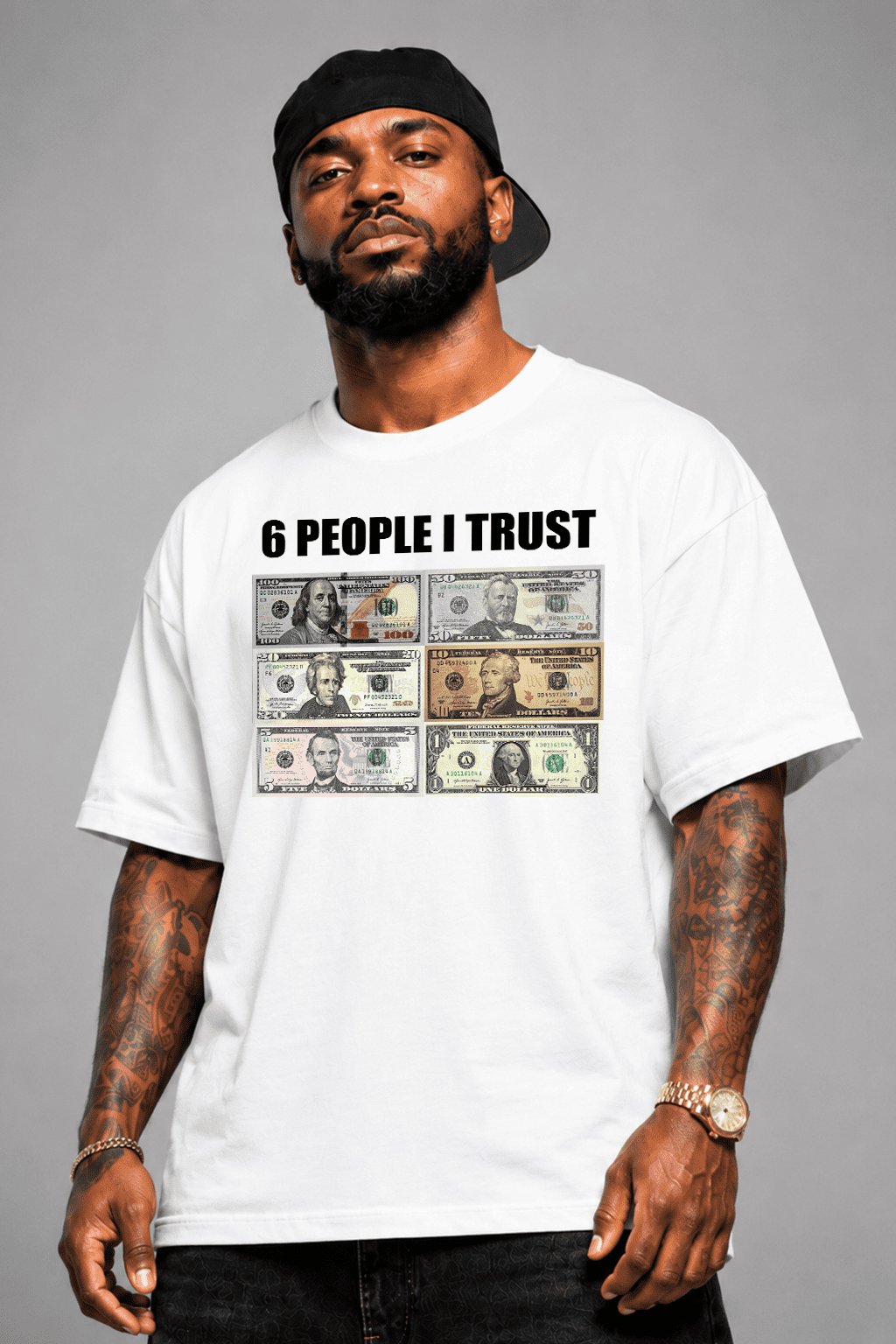 6 People I Trust Funny Money Graphic T-Shirt Dollar Bill Humor Meme Tee ...
