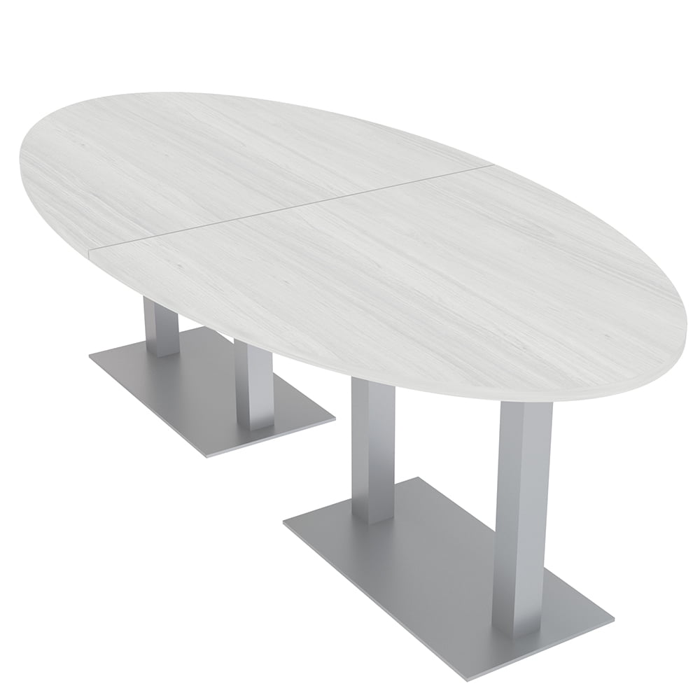 6 Person 8X4 Oval Conference Table with Metal Bases And Power Modules ...