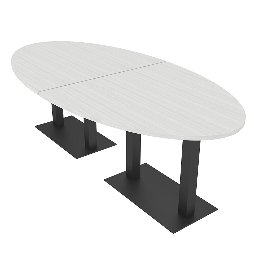 6 Person 8X4 Oval Conference Table with Metal Bases And Power Modules ...