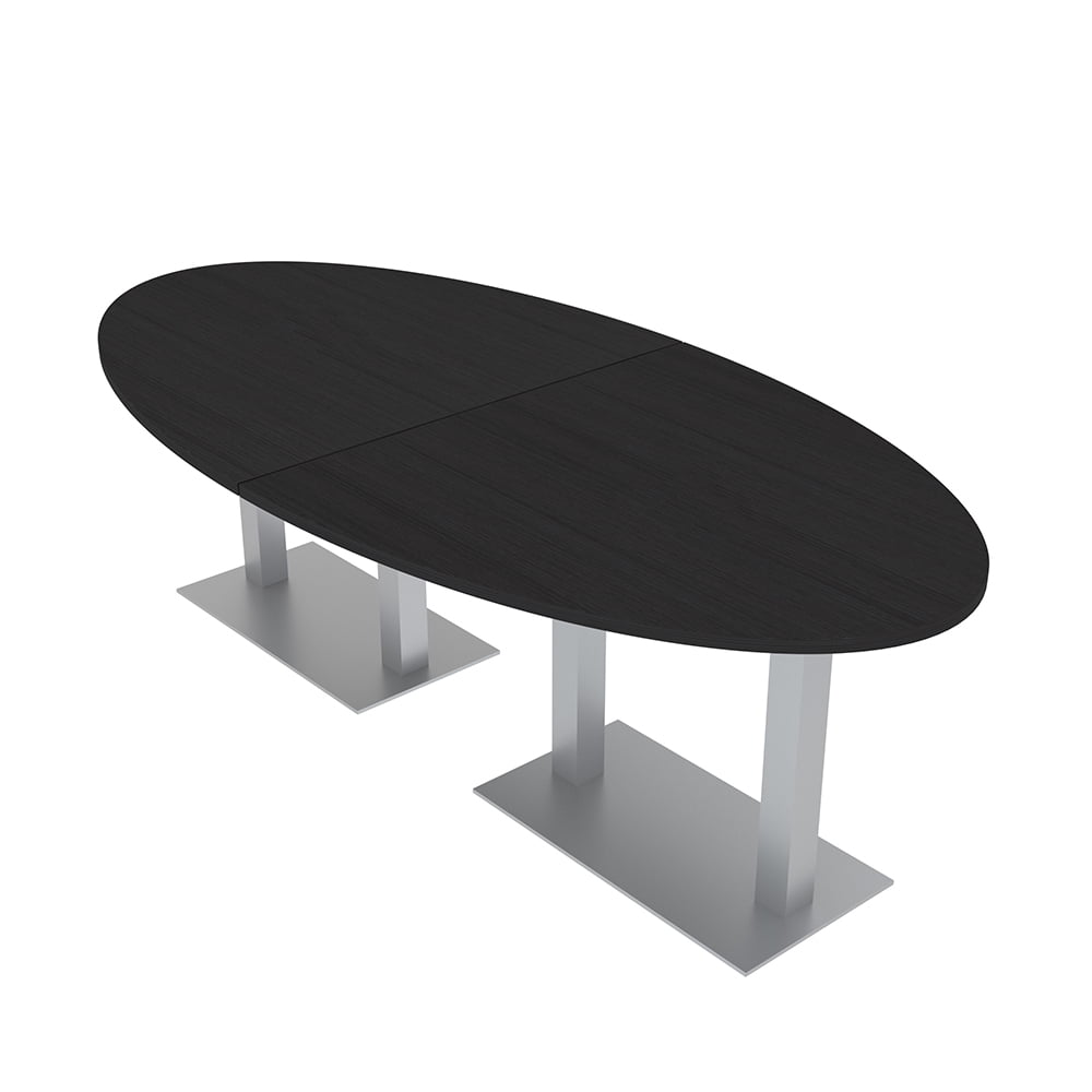 6 Person 8X4 Oval Conference Table with Metal Bases And Power Modules ...