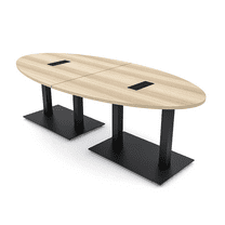 10X4 Modular Rectangular Conference Table With X Bases Power Modules ...