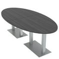 6 Person 8X4 Oval Conference Table with Metal Bases And Power Modules ...