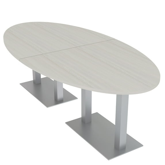 6 Person 8X4 Oval Conference Table with Metal Bases And Power Modules ...