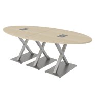 14' Rectangular Modular Conference Table Metal Bases Electric Modules ...