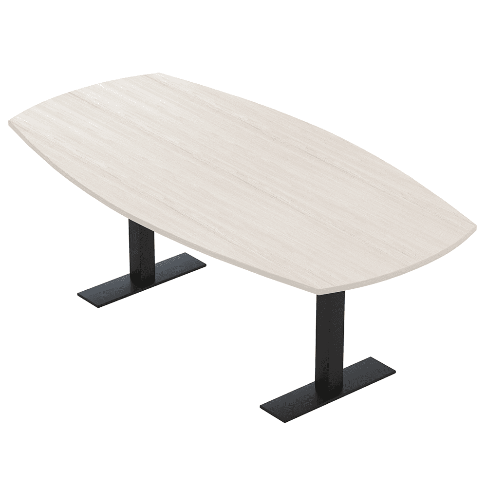 6 Person Arc Boat Conference Table Metal T-Bases Electrical Module 6X4 ...