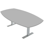 10 Person Arc Rectangle Powered Modular Conference Table Metal T Bases ...