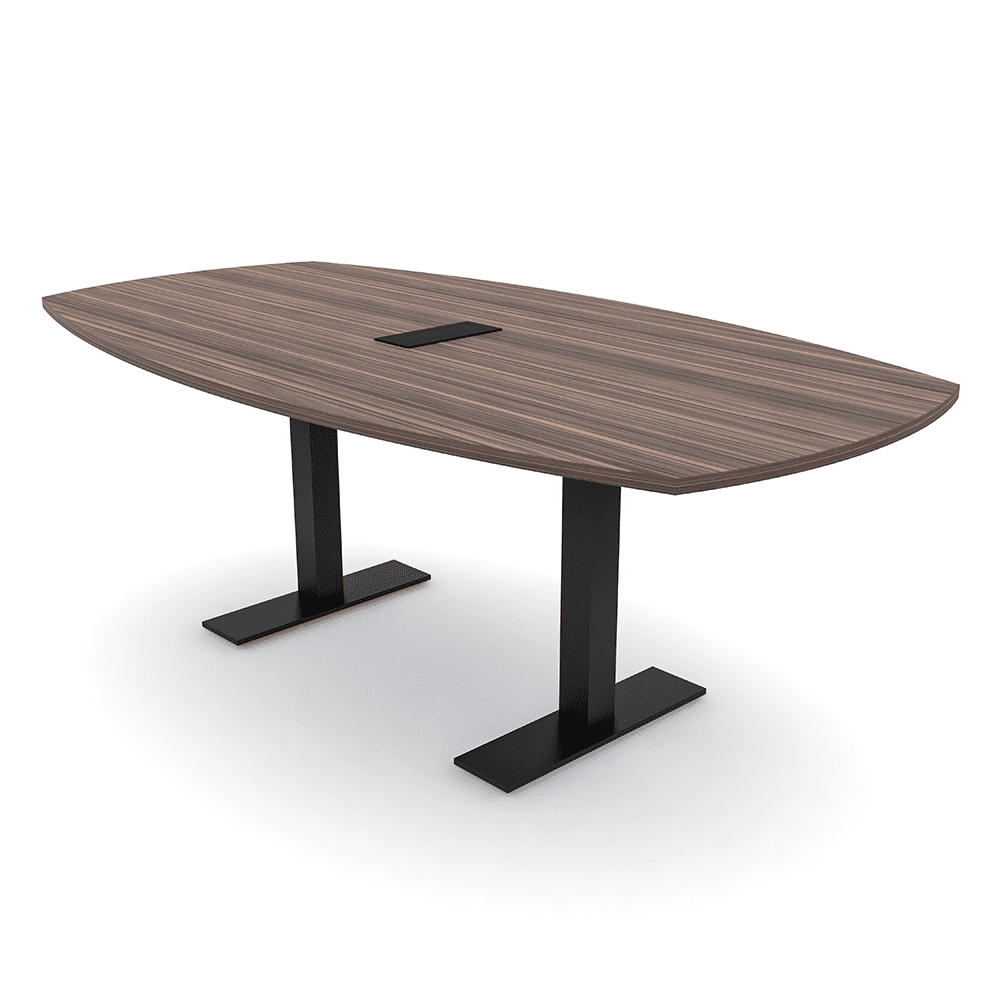6 Person Arc Boat Conference Table Metal T-Bases Electrical Module 6X4 ...