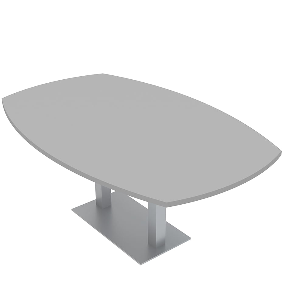 6 Person Arc Boat Conference Table Square Metal Base Electrical Unit ...