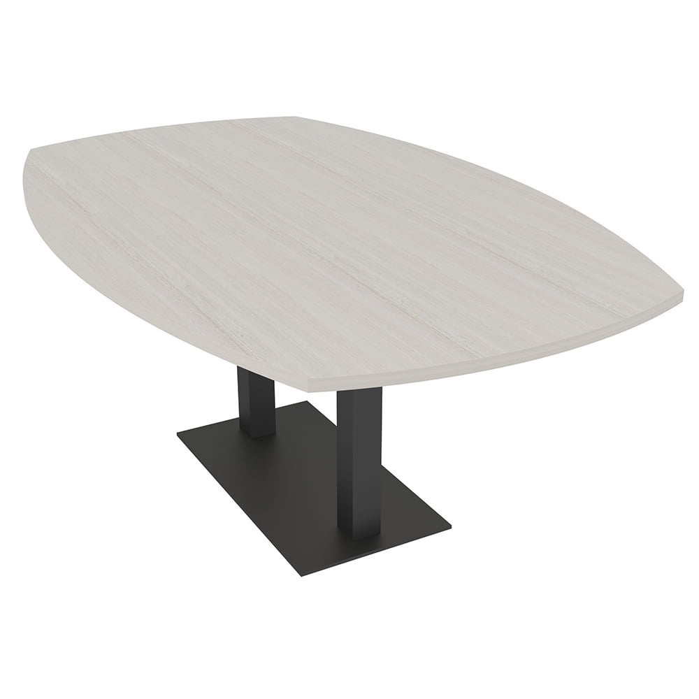6 Person Arc Boat Conference Table Square Metal Base Electrical Unit ...