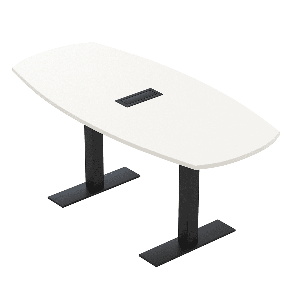 6 Person Arc Boat Conference Table T-Bases Data And Electric 6 Ft ...