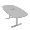 Modular 22 Ft Boardroom Table Boat Shaped Metal Bases Power And Data ...