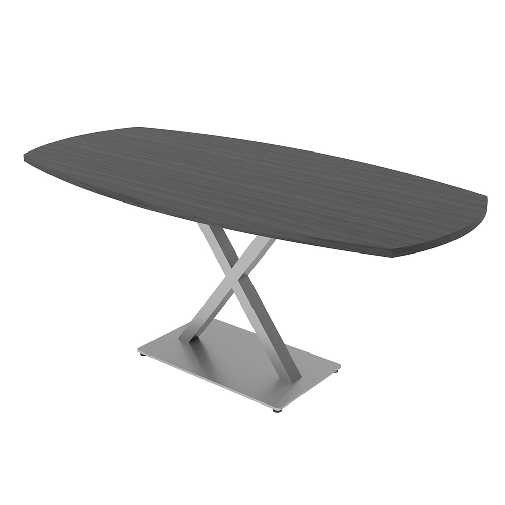 6 Person Arc Boat Conference Table with X Base Data And Electric ...