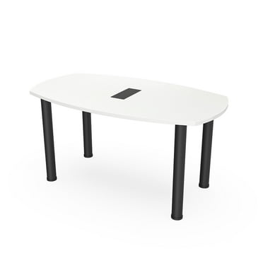 5 Foot Rectangular Conference Table Silver Post Legs Power And Data ...