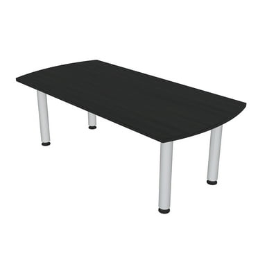 7X4 Racetrack Shaped Conference Table Power And Data Square Metal Base ...