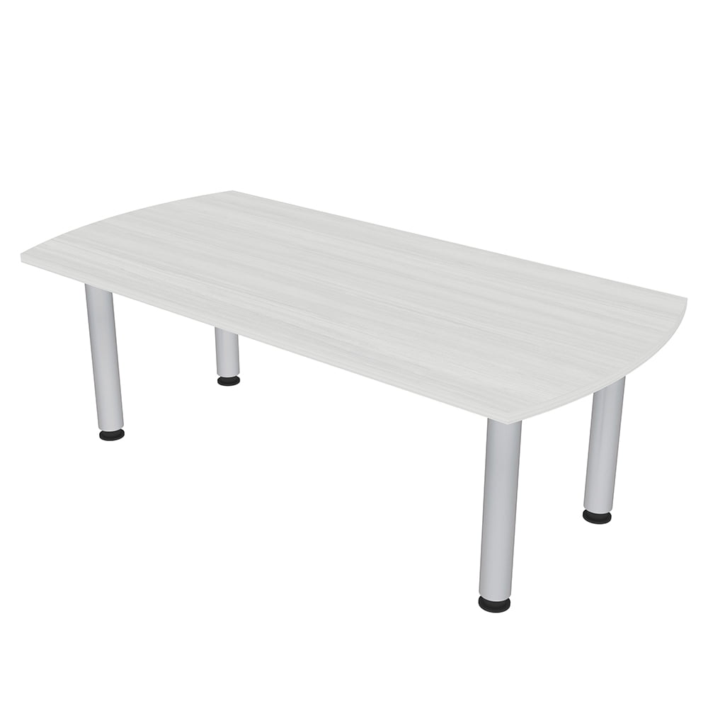 6 Person Arc Rectangle Conference Table Silver Post Leg Power And Data ...