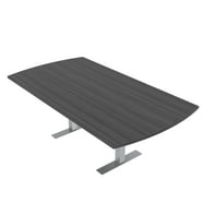 10 Person Arc Rectangle Powered Modular Conference Table Metal T Bases ...