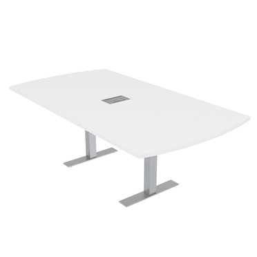7Ft Arc Rectangle Conference Table Square Metal Base Power And Data ...