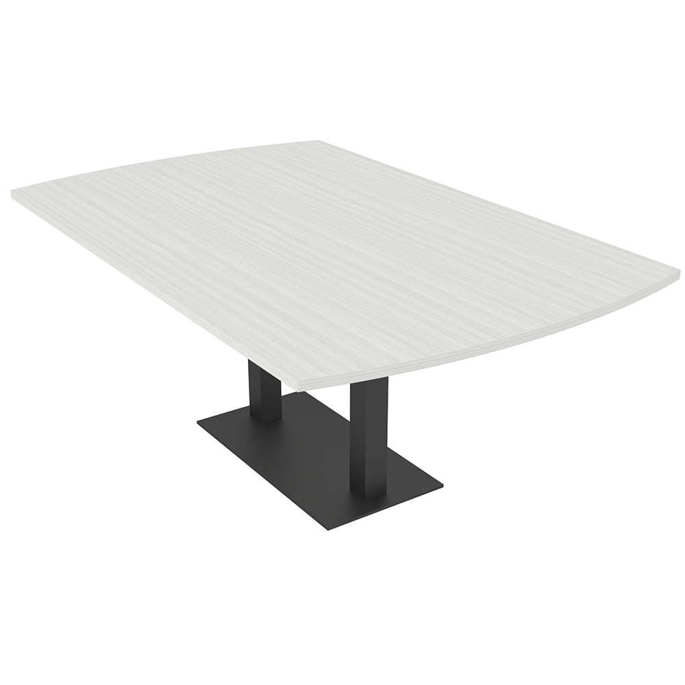 6 Person Arc Rectangle Meeting Room Table Square Metal Base w/Electric ...