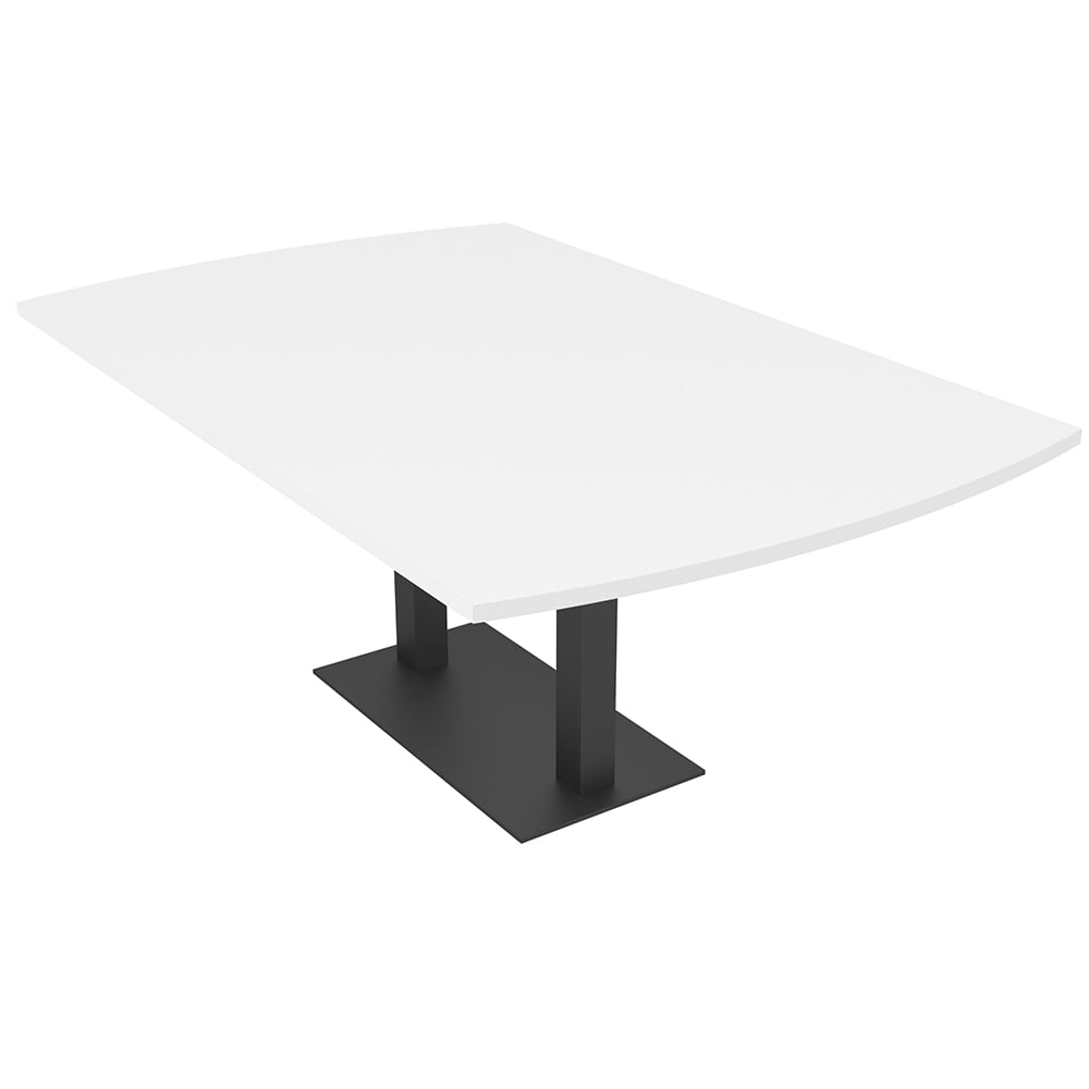 6 Person Arc Rectangle Meeting Room Table Square Metal Base w/Electric ...
