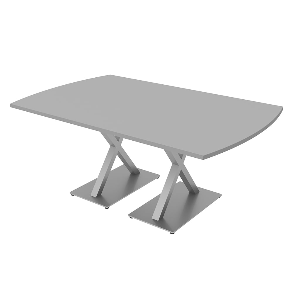 6 Person Arc Rectangle Meeting Room Table X Bases w/Electric Unit ...