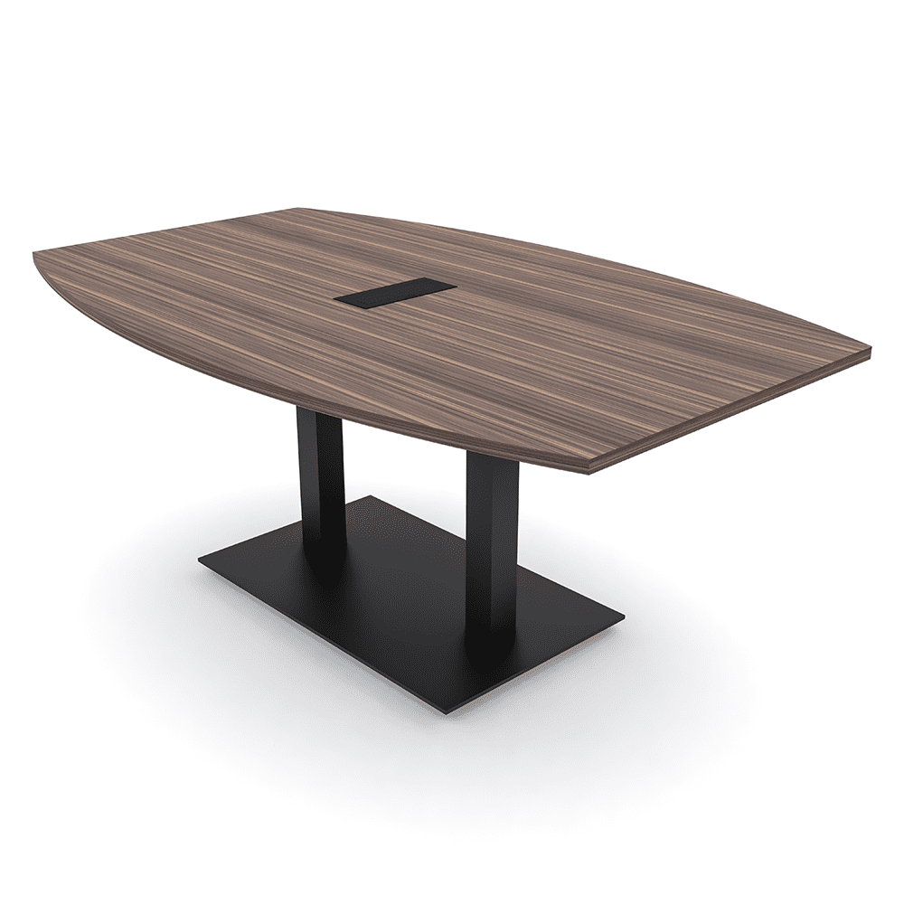 6 Person Boat Conference Table with Metal Base Data And Electric Unit ...