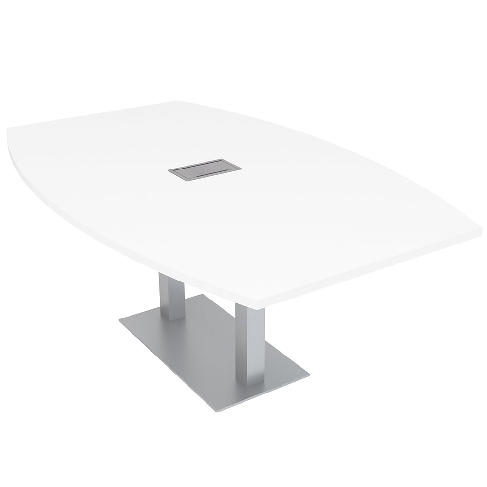 6 Person Boat Conference Table with Metal Base Data And Electric Unit ...