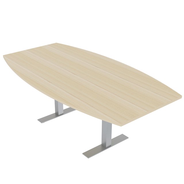 6 Person Boat Shaped Conference Table Metal T-Bases Power Module 6X4 ...