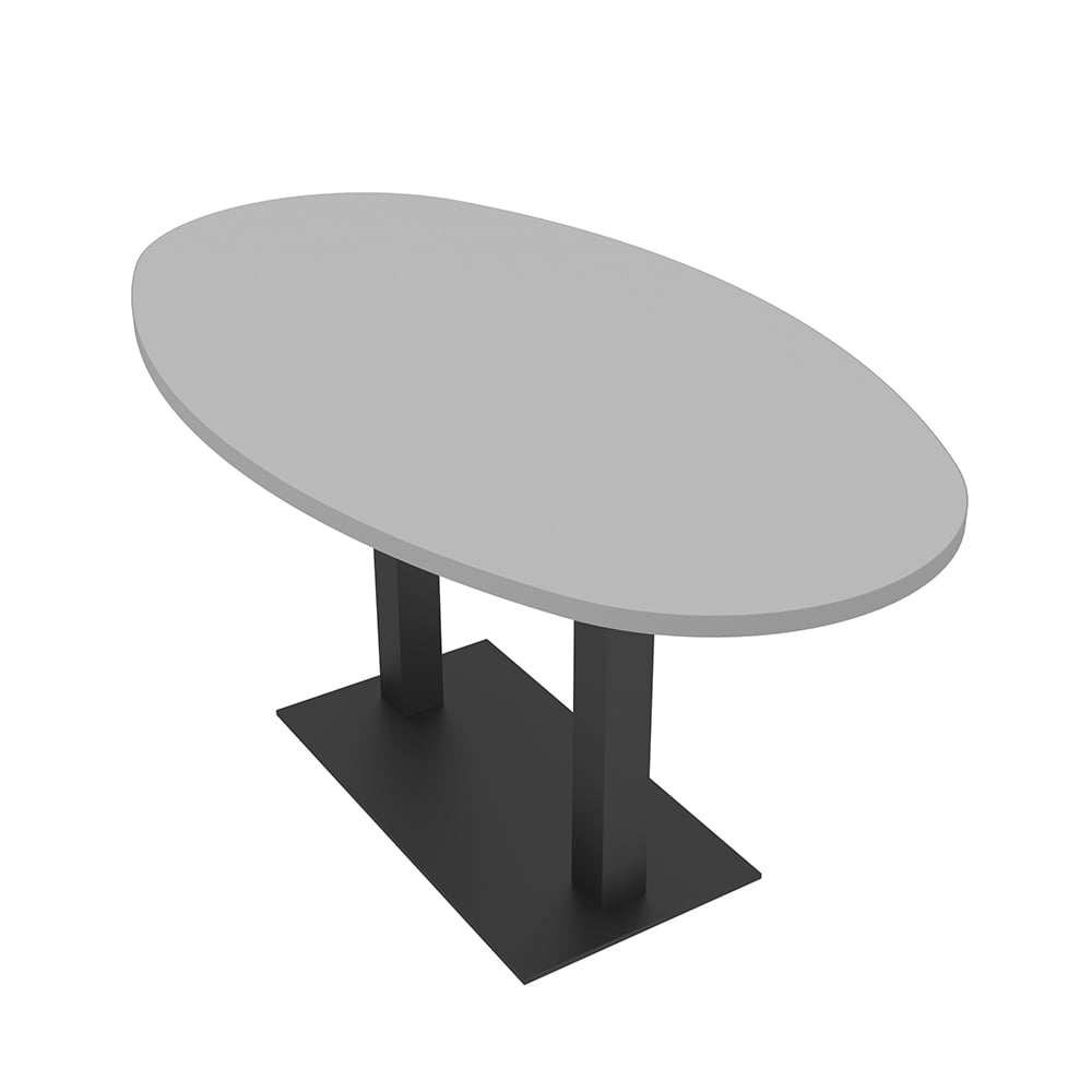 6 Person Conference Room Table Metal Base Boval Shape Electrical Unit ...