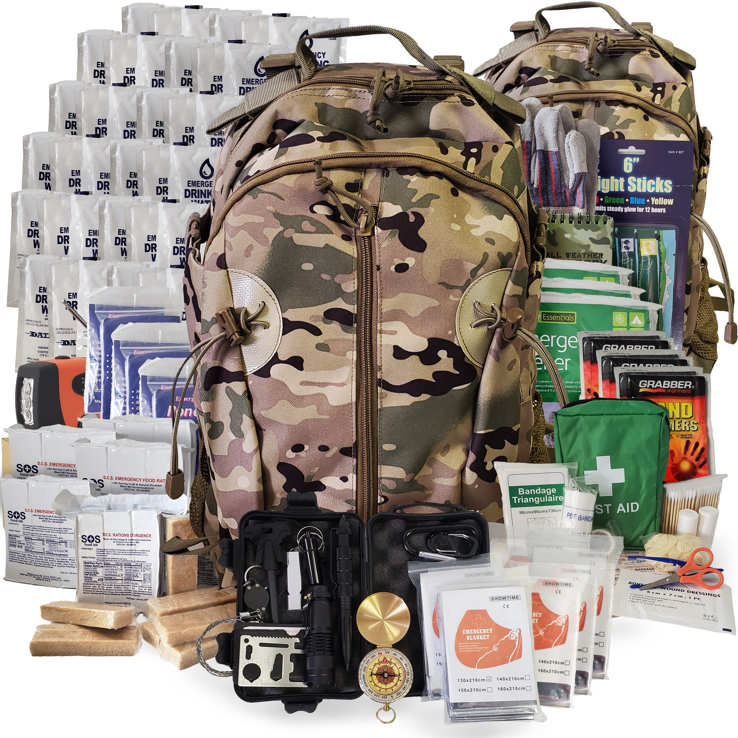 6 Person Emergency Kit / Survival Backpack for 72 Hours for Natural ...