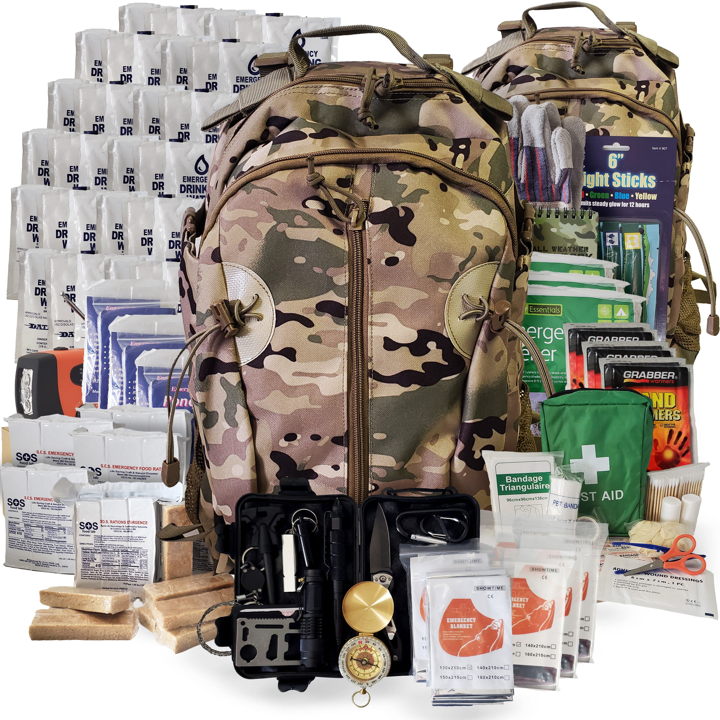 6 Person Emergency Kit / Survival Backpack for 72 Hours for Natural ...