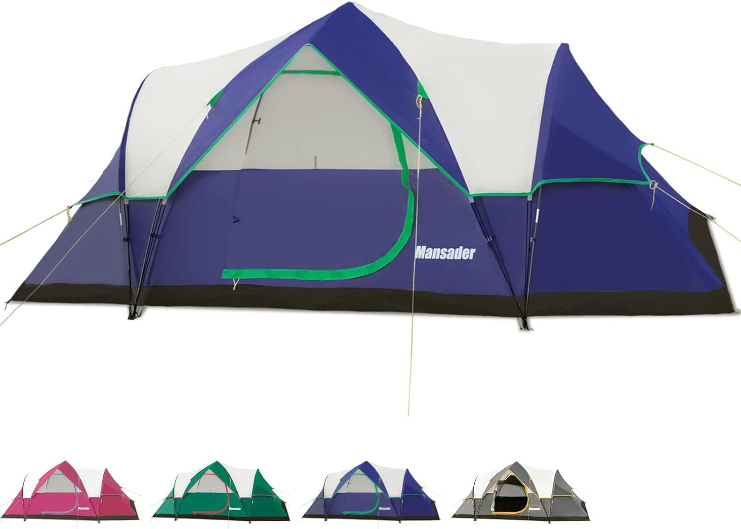 6 Person Family Camping Tent,Waterproof Windproof with Top Rainfly,Easy ...
