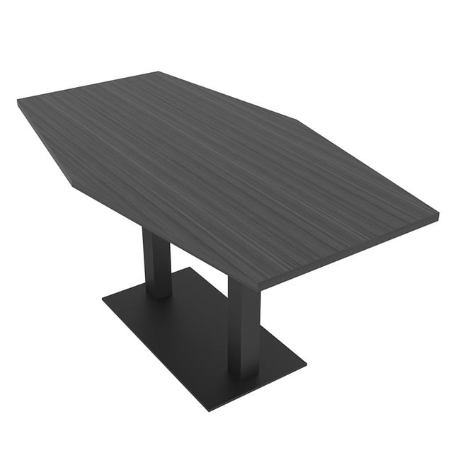 6 Person Hexagon Conference Table Square Metal Base Data And Electric ...