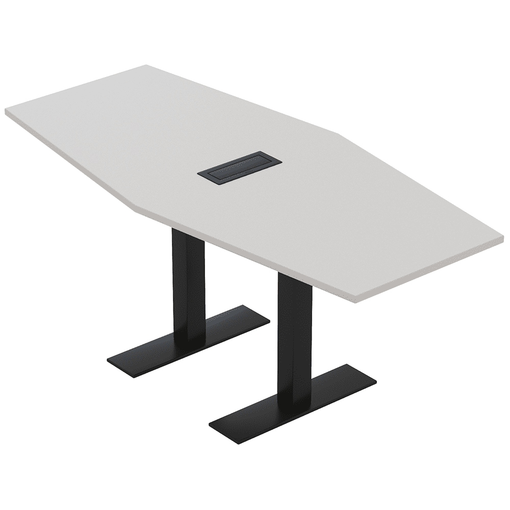 6 Person Hexagon Irregular Conference Table Legs Power And Data ...