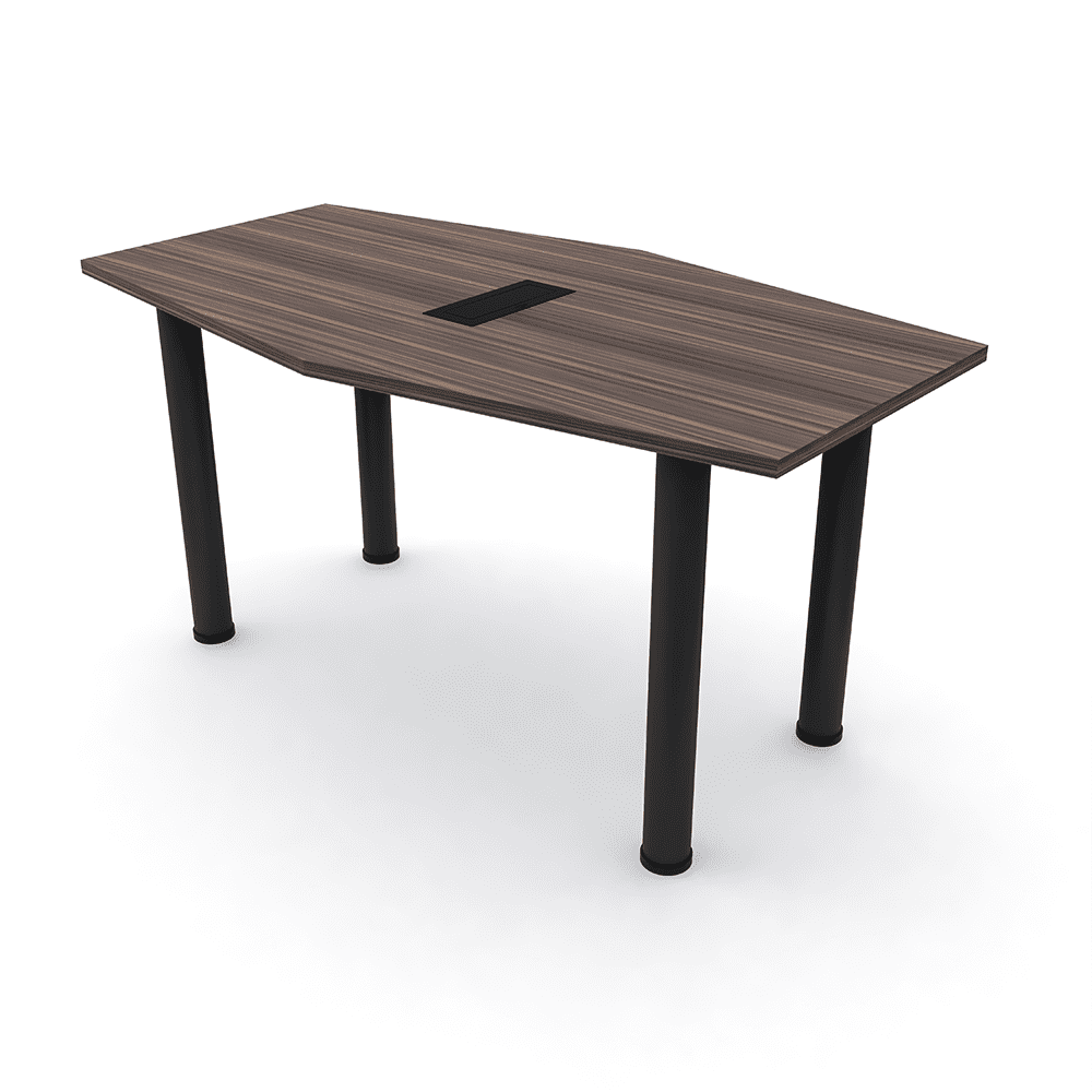 6 Person Hexagon Irregular Conference Table Legs Power And Data ...