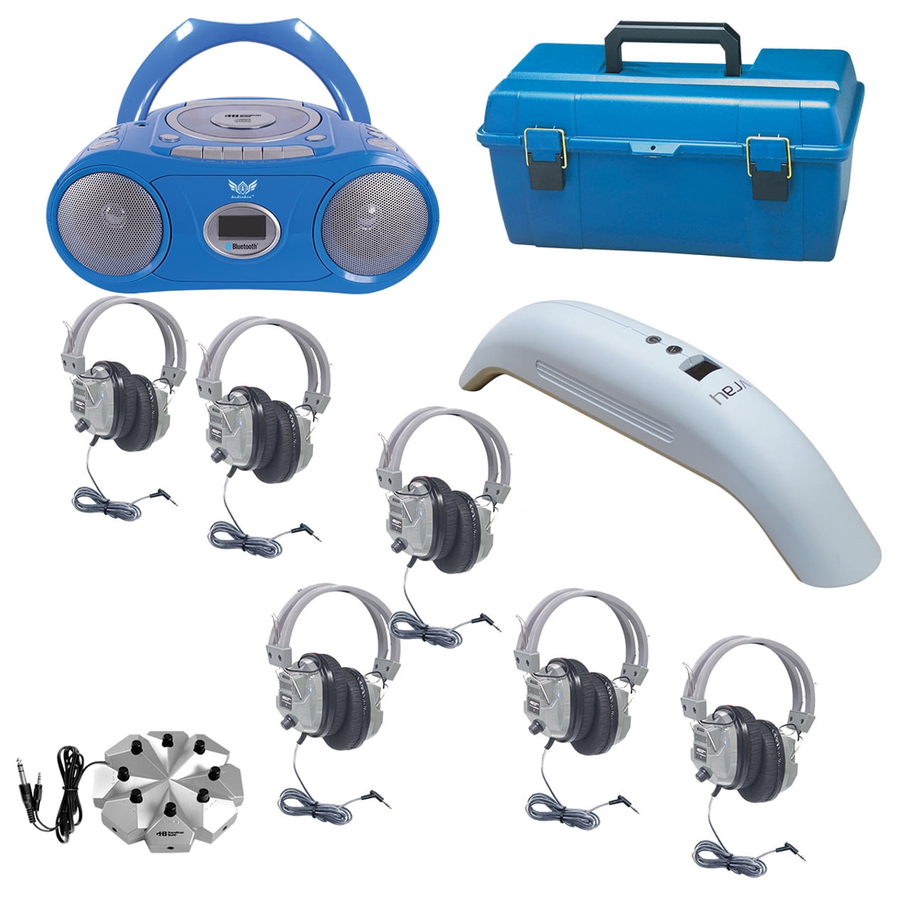 AudioAce Listening Center with Media Player - 6 Person CD & Cassette ...