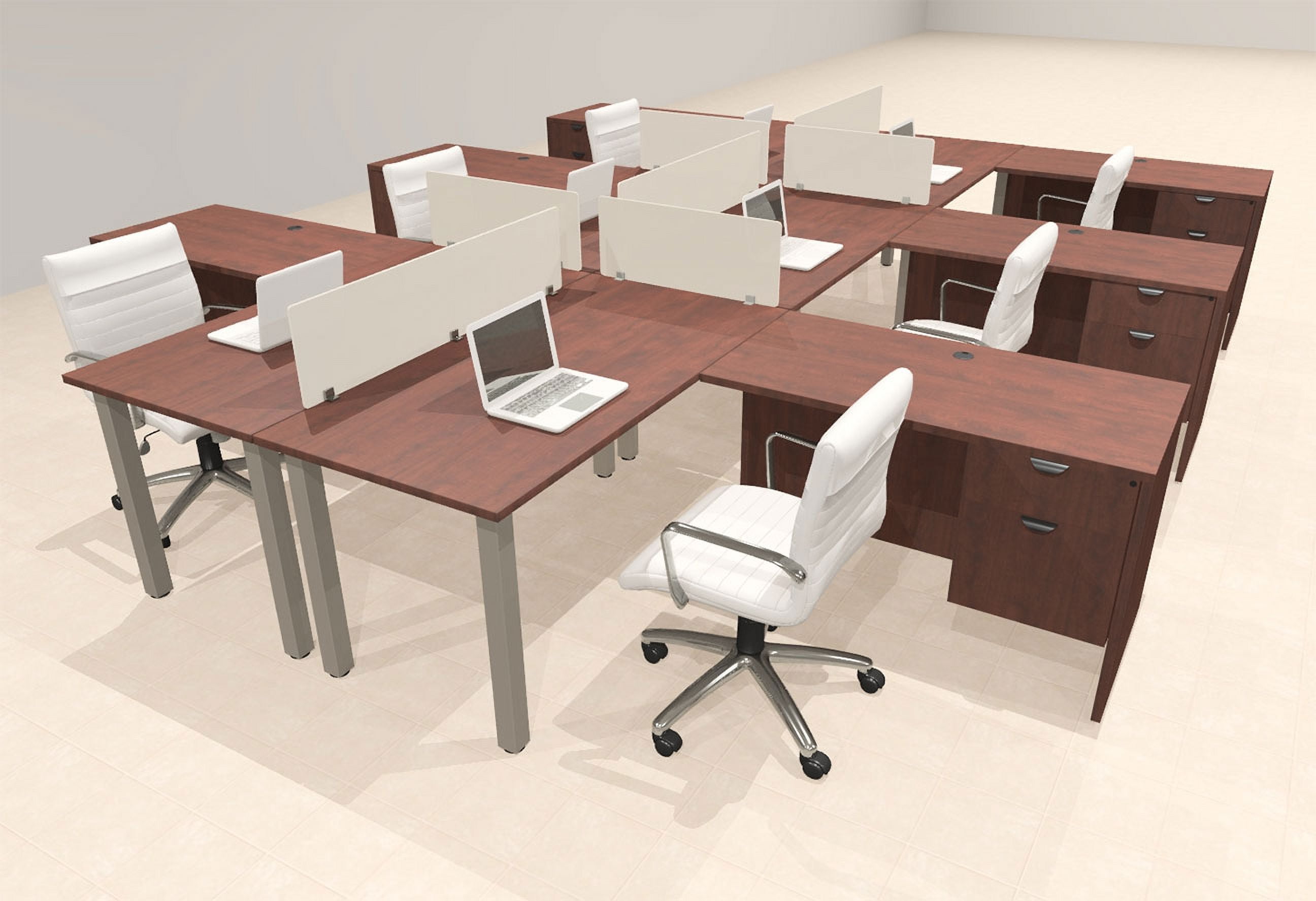 6 Person Modern Metal Leg Office Workstation Desk Set, #OT-SUL-FPM127 ...