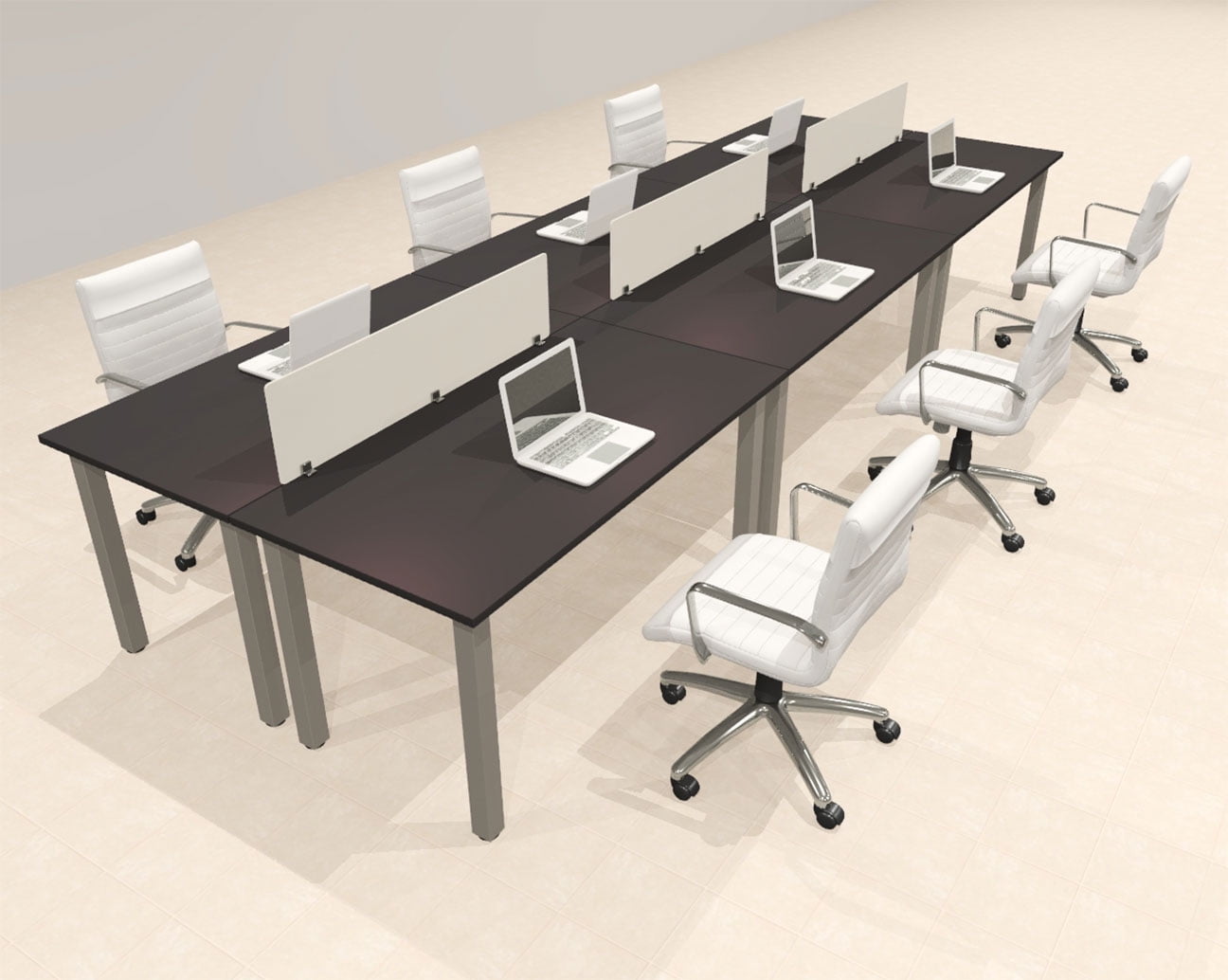 6 Person Modern Metal Leg Office Workstation Desk Set, #OT-SUL-FPM14 ...