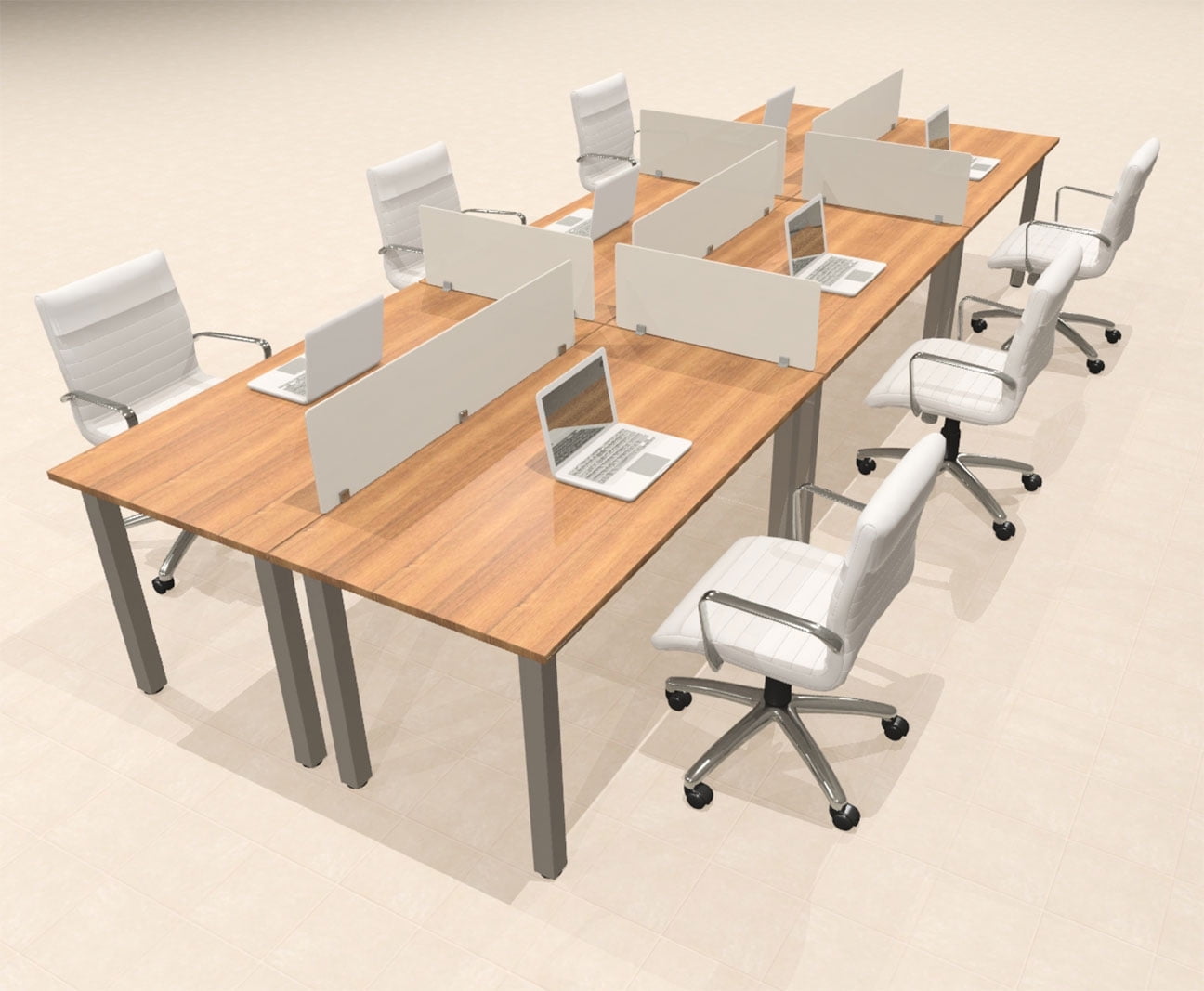 6 Person Modern Metal Leg Office Workstation Desk Set, #OT-SUL-FPM31 ...