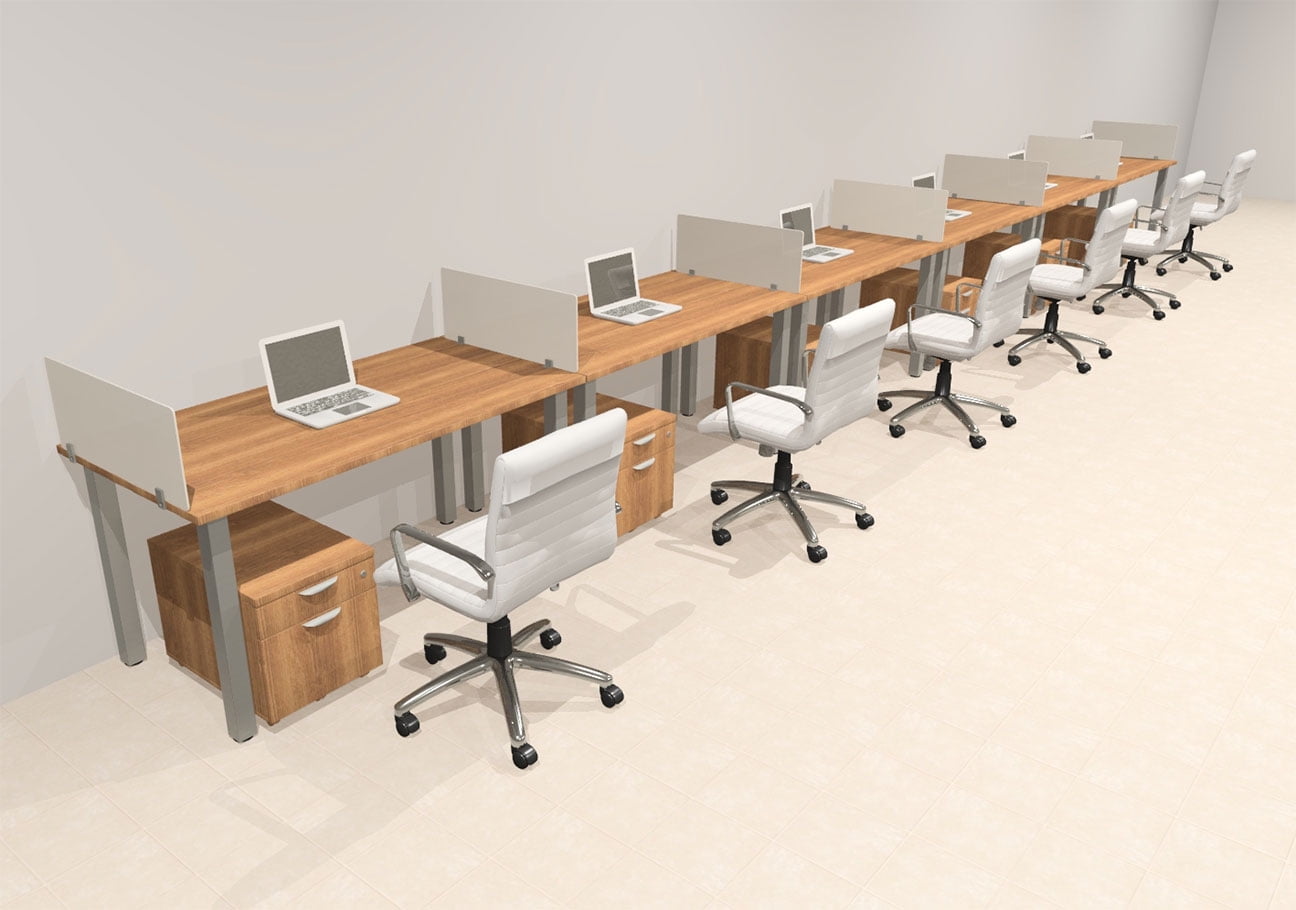 6 Person Modern Metal Leg Office Workstation Desk Set, #OT-SUL-SPM46 ...
