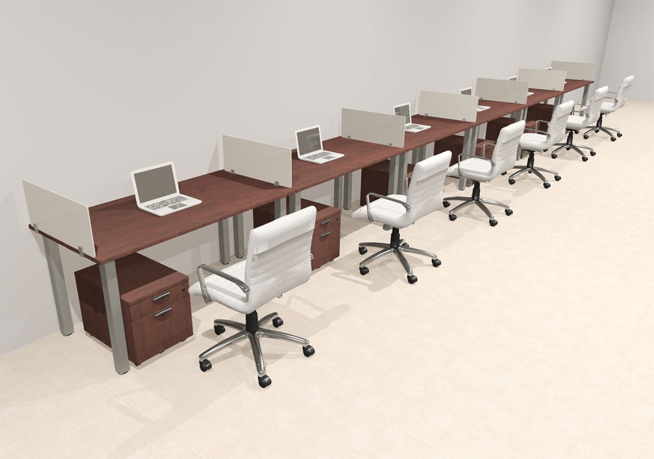 6 Person Modern Metal Leg Office Workstation Desk Set, #OT-SUL-SPM47 ...